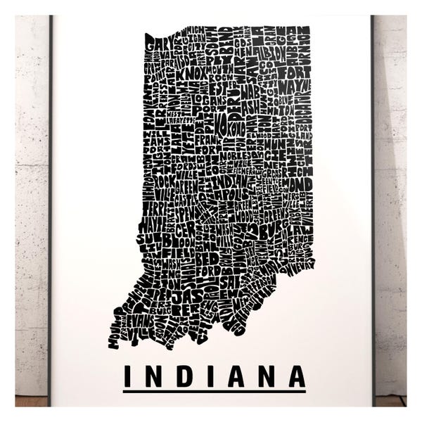 Indiana Map - Etsy