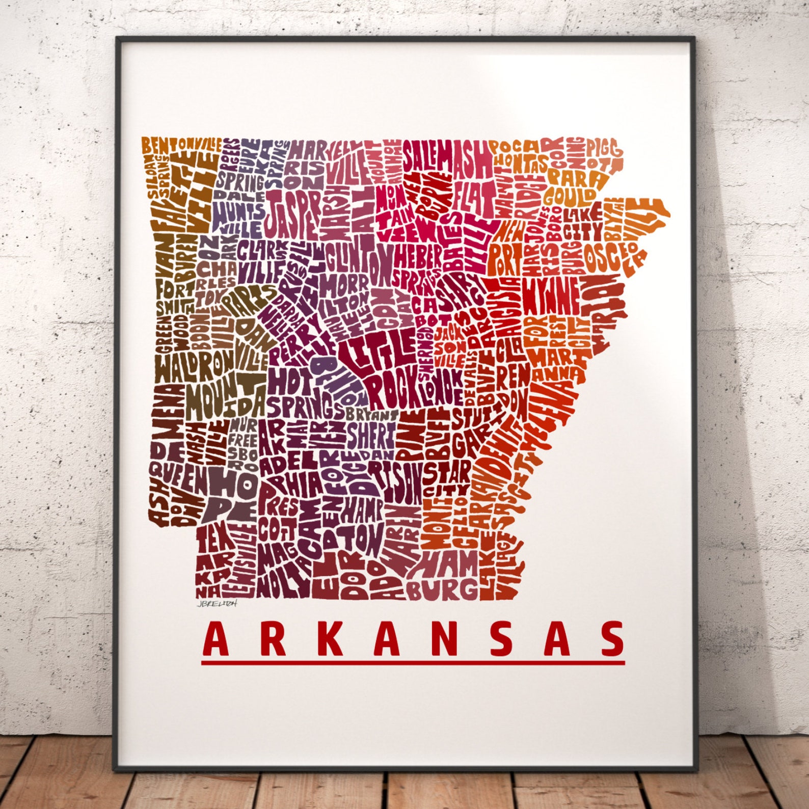 Arkansas Map Art Arkansas Art Print Signed Print of My - Etsy