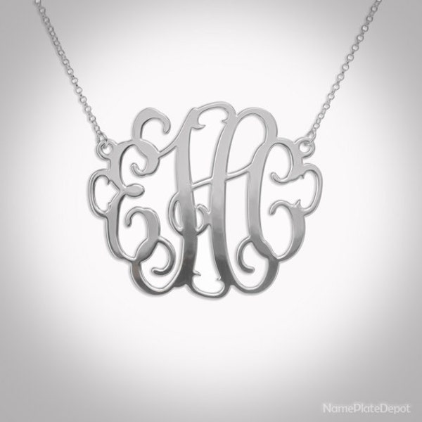 Extra Large Monogram Necklace - Etsy