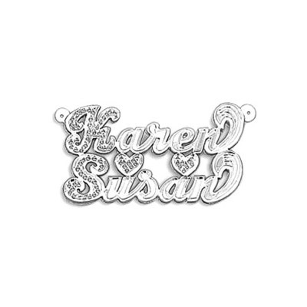 Nameplate Necklace With Two Names - Personalized Love Name Plate - Etsy