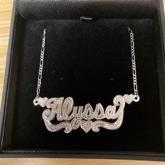 Fully Loaded Personalized Double Plate 3D Name Necklace Classic 80s 90s Style
