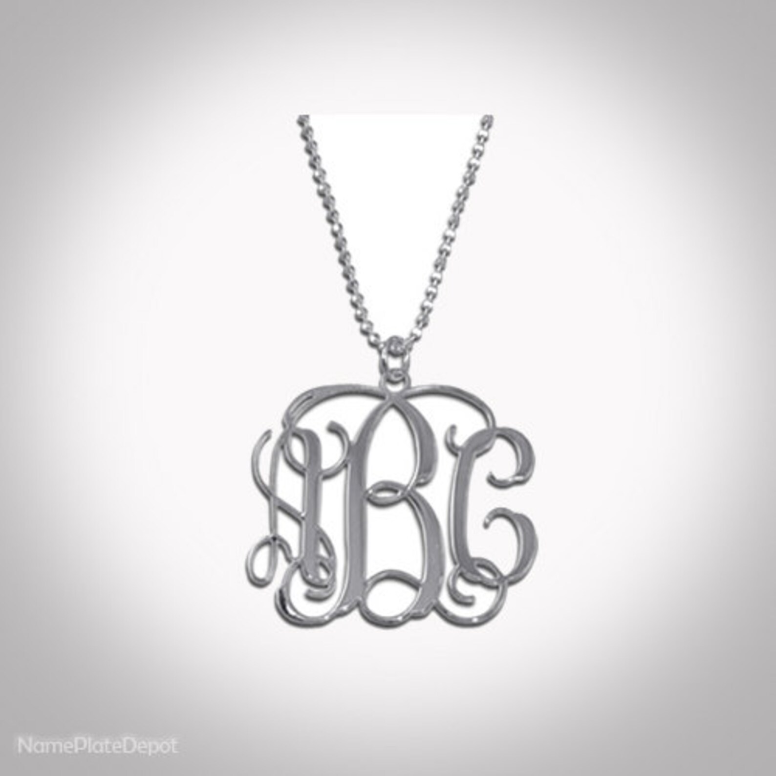 Silver Monogram Jewelry Set Necklace & Bracelet Special - Etsy