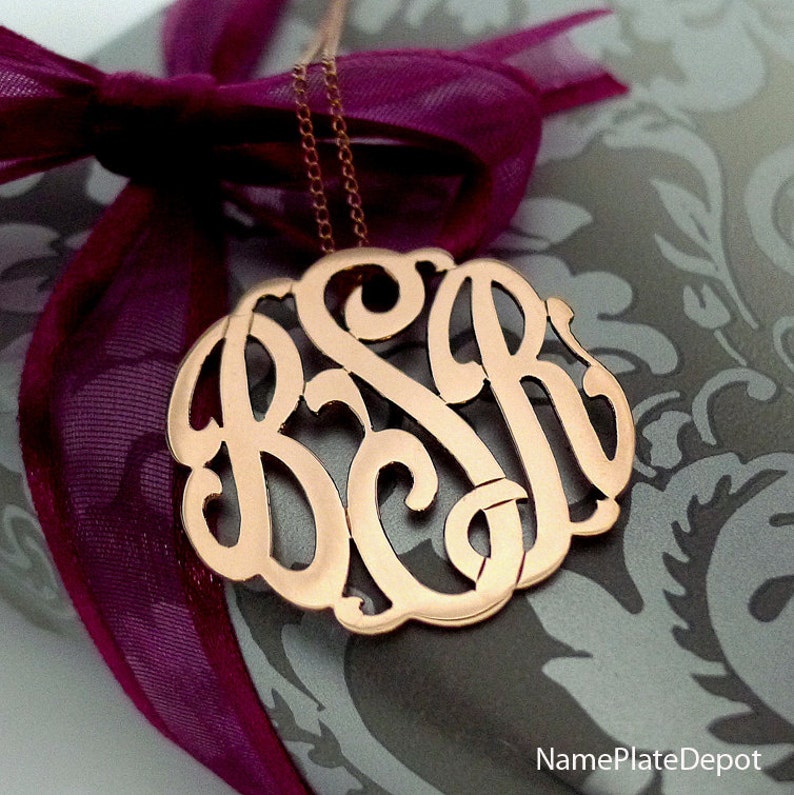 Monogram Pendant Personalized 1 Inch in Diameter Gold on - Etsy