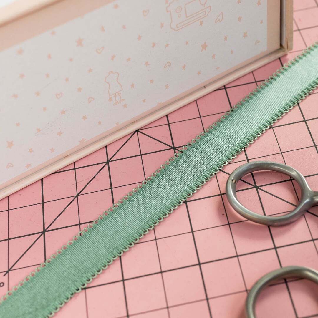 1YD 3/4 18MM Mint Green Picot Shiny Shoulder Strap Bra-making Elastic ...