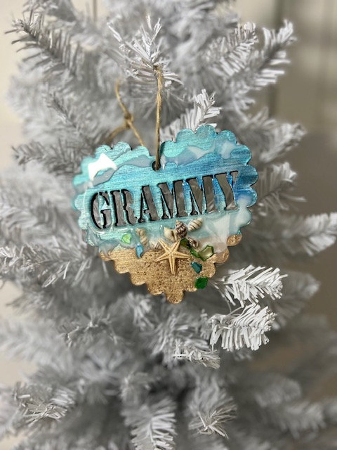 Grammy Ornament,christmas Tree Ornament,beach House ,personalized Beach ...