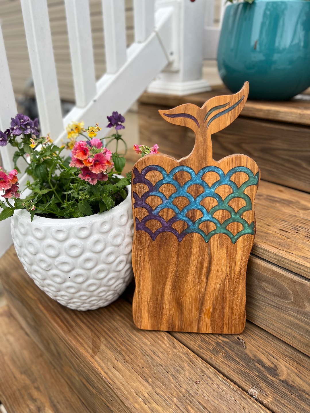 Mermaid Resined Board, Charcuterie Board, Mermaid Tail Board, Unique ...