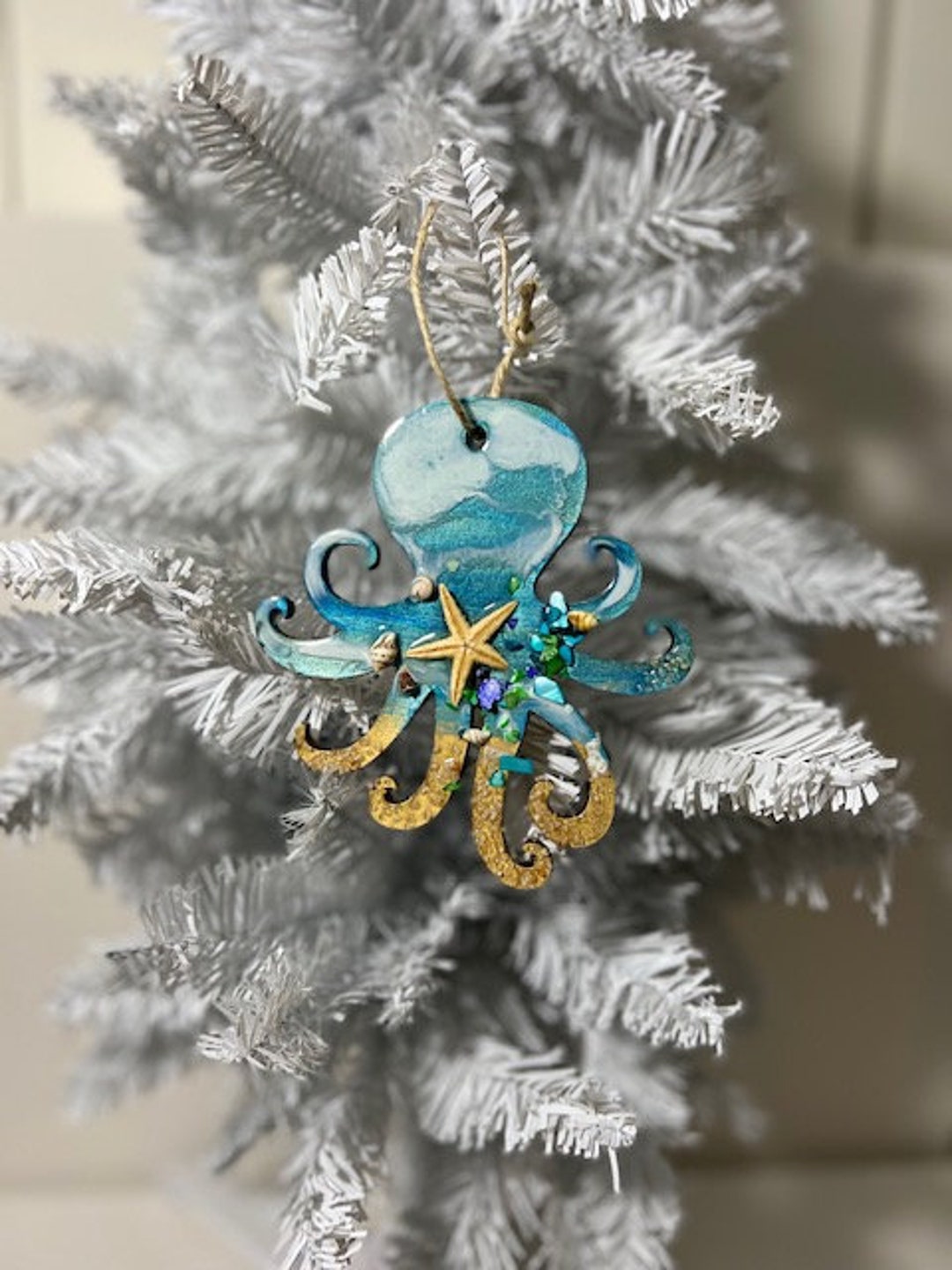 Octopus Ornament,christmas Tree Ornament,beach House Decor,personalized ...