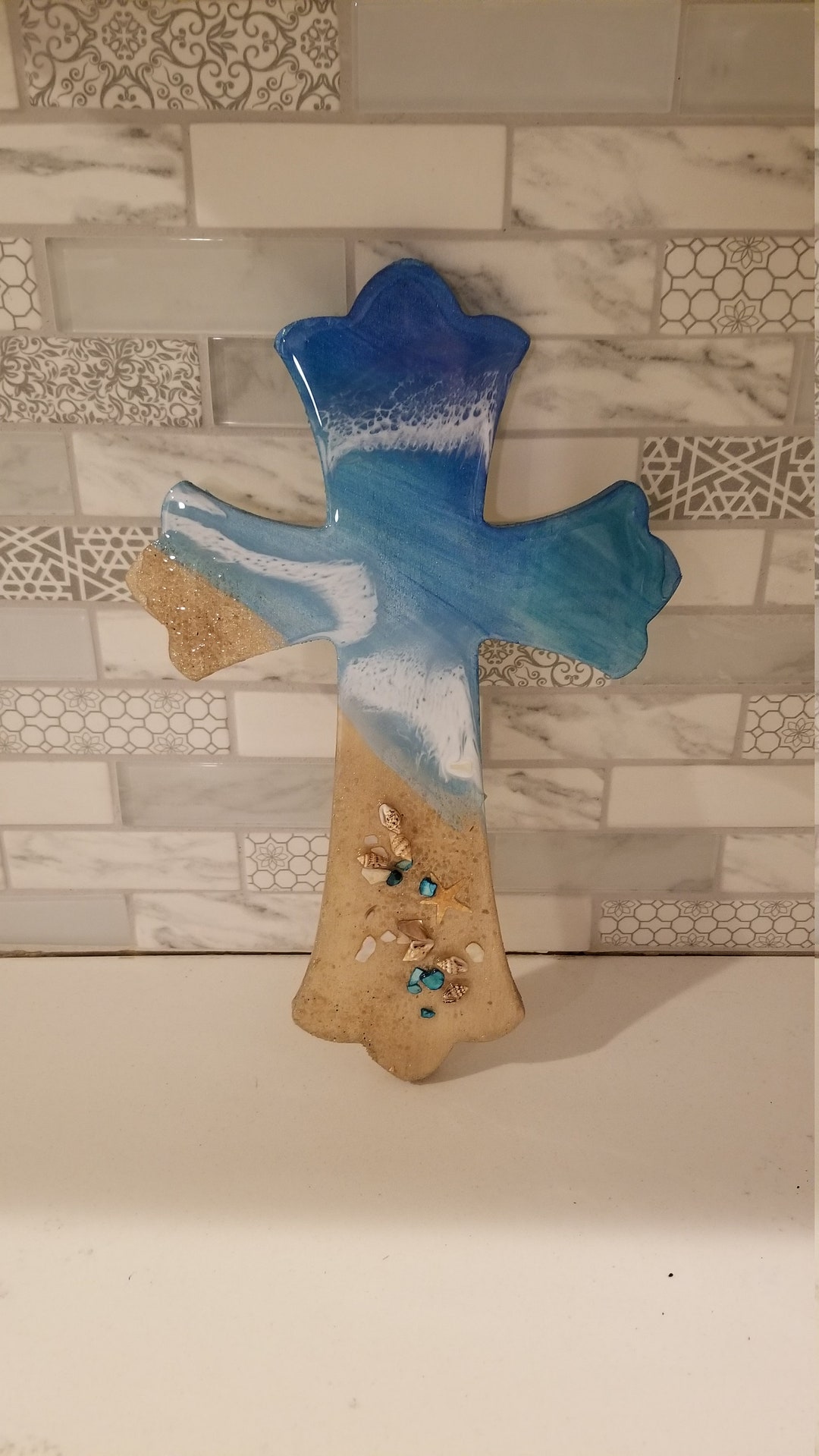 12" Cross Decor - Nautical Decor - Beach House Decor - Beach Decor ...