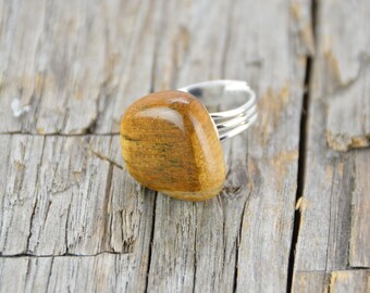 Petrified wood ring | Etsy