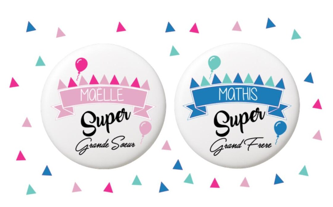 Personalized Badge - Super Big Brother / Sister - Holidays - Custom ...