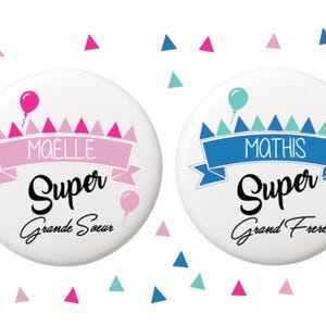 Personalized Badge - Super Big Brother / Sister - Holidays - Custom ...