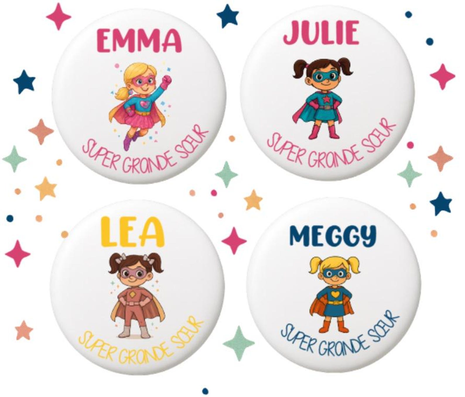 Super Big Brother Sister Badge - Blonde or Brunette Hero - Gift for Big ...