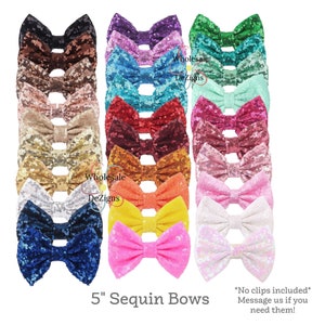 Sequin Bows 5 Inches Large Shimmery Bow DIY no Clip - Etsy