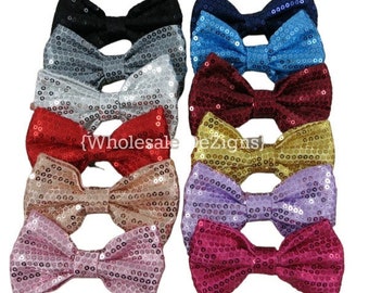 Black Sequin Bow Tie - Etsy