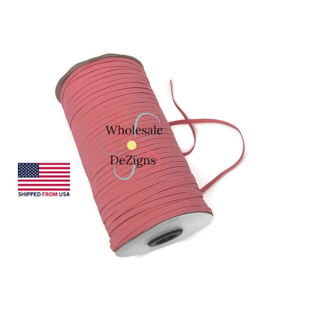 Coral Thin Elastic, 3/16" Skinny Elastic, Salmon Face Mask Elastic ...