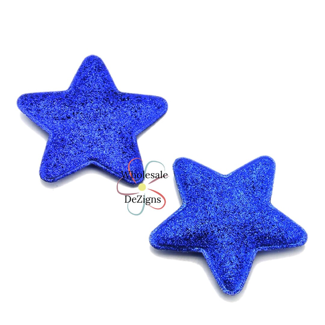 Royal Blue Glitter Stars - Double Sided Padded Glittery Appliques - 2 7 ...