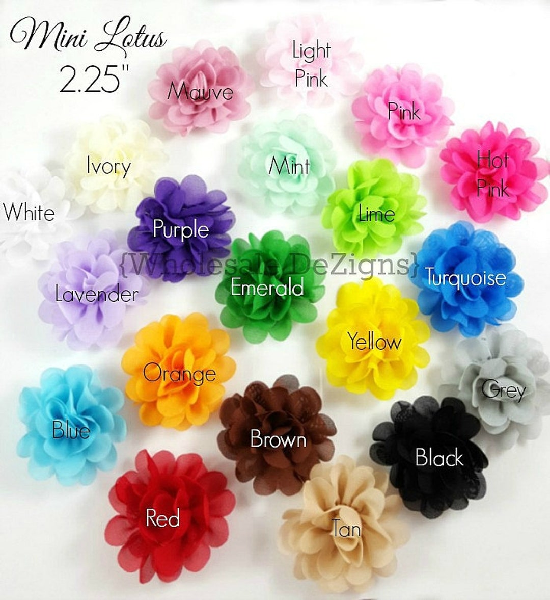 Mini Lotus Flower Solid Colored Layered Flower 2 Your Choice White ...