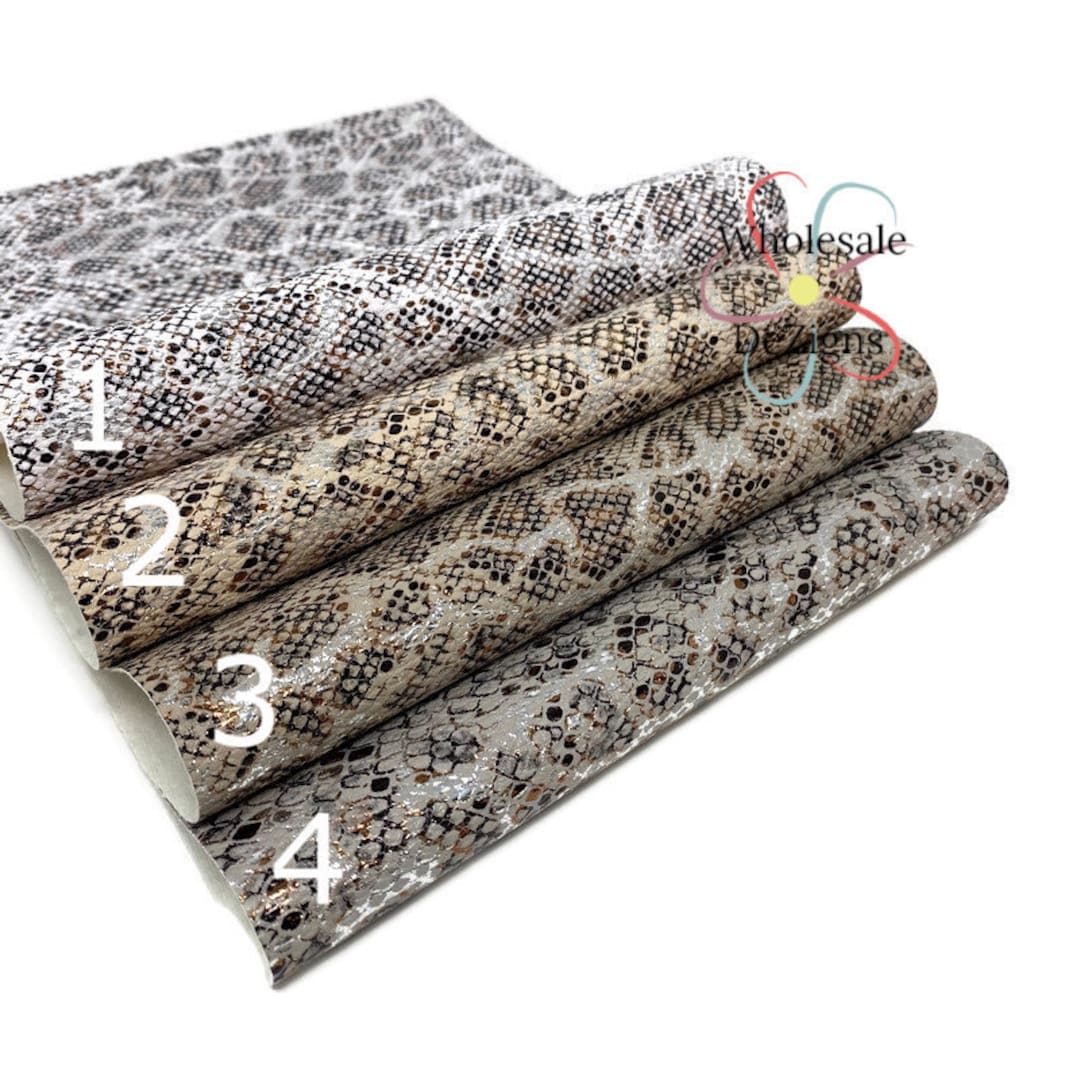 Snake Skin Faux Leather, Snake Print Vegan Leather, Textured Snake ...