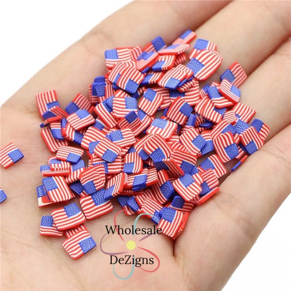 US FLAG Clay Sprinkles Fourth of July Clay Flags 4th - Etsy