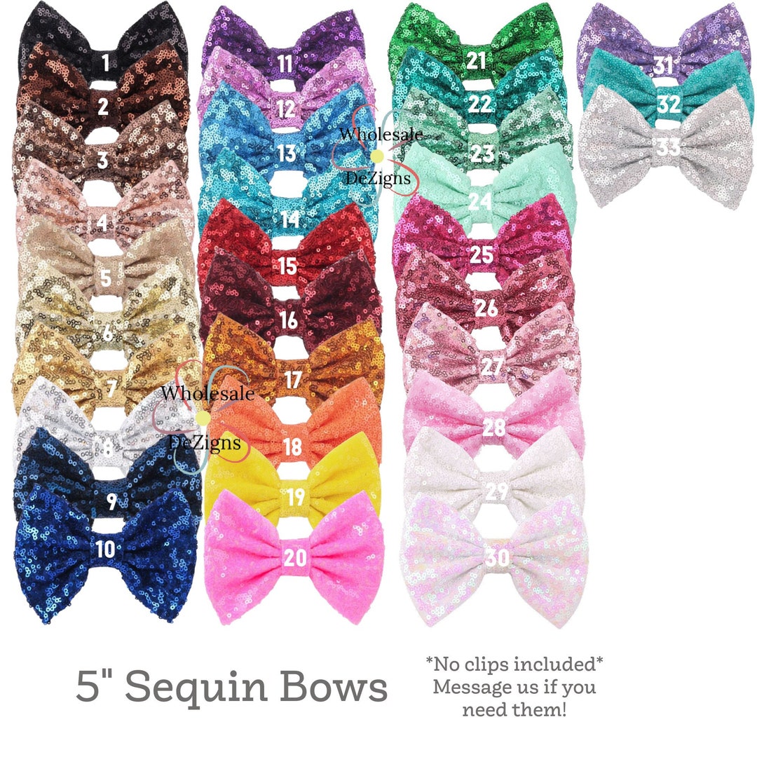 Sequin Bows 5 Inches Large Shimmery Bow DIY no Clip - Etsy