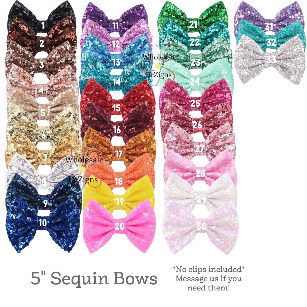 Sequin Bows 5 Inches Large Shimmery Bow DIY no Clip - Etsy