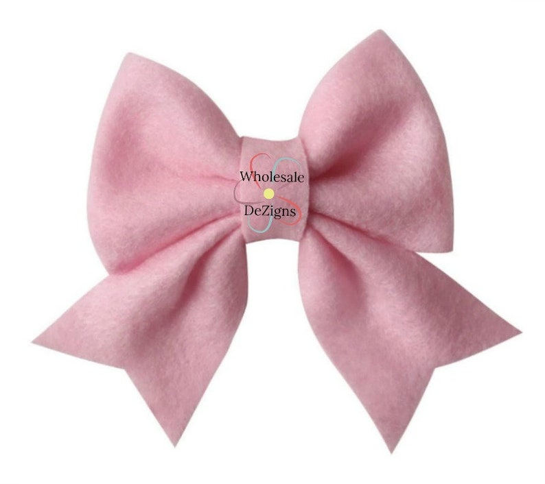 Super Soft Felt Bows With Tails 3 Inch Feltie Bow Light - Etsy
