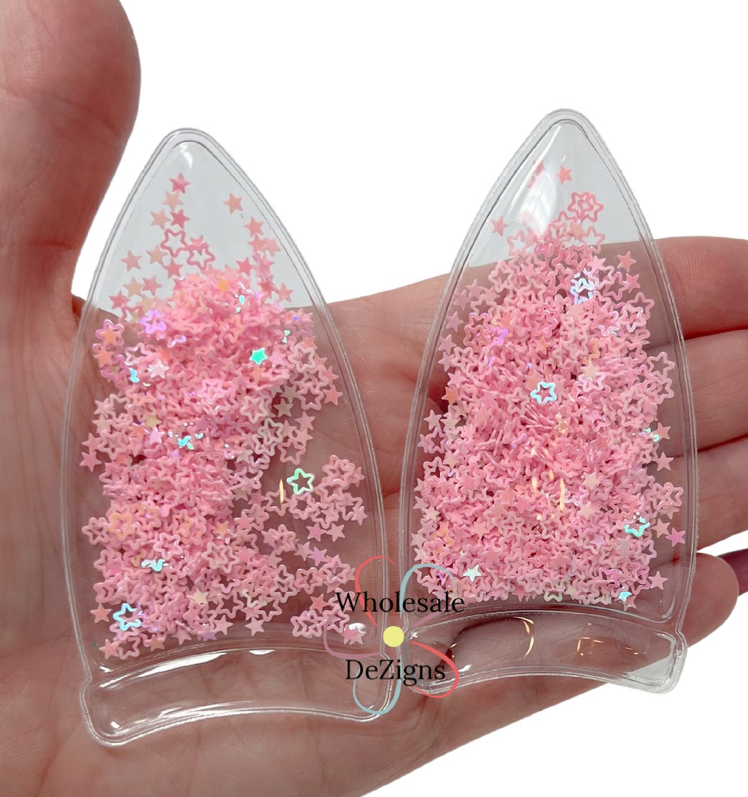 2 Pc Clear Animal Shaker Ears | Easter Shakers Rabbit Bunny | Pink ...