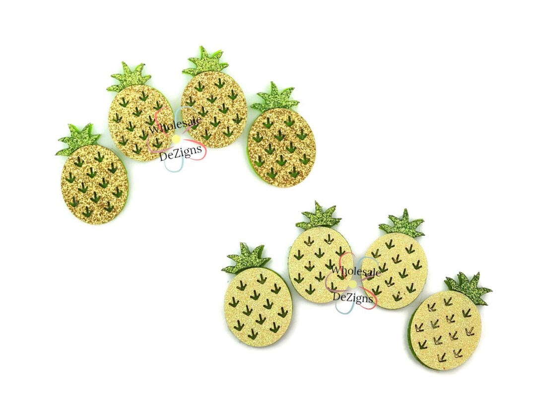 Gold or Pale Yellow Glitter Pineapple Felt Patches, Yellow Gold ...