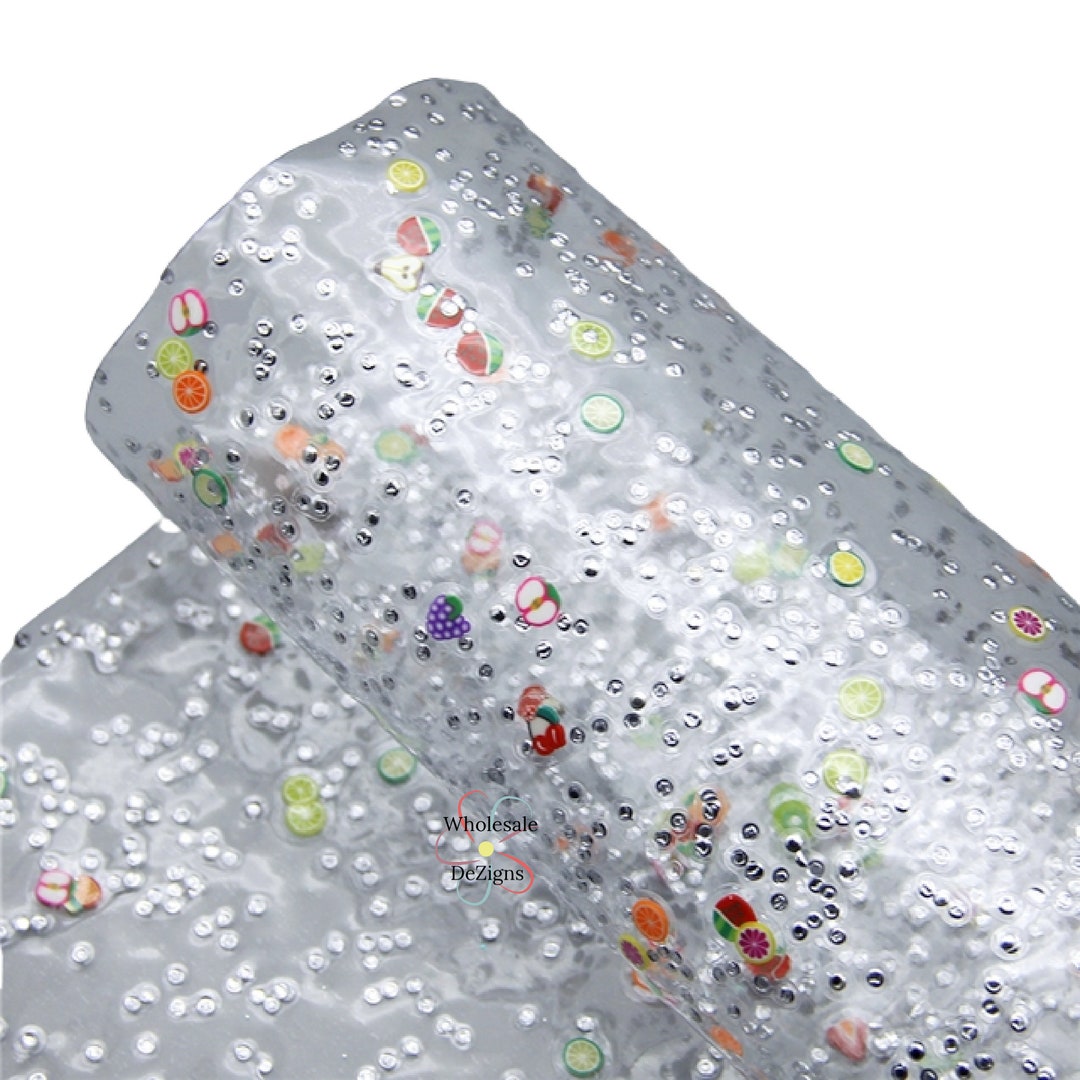Transparent Plastic Craft Sheet, Clay Fruit Confetti Material, Clear ...