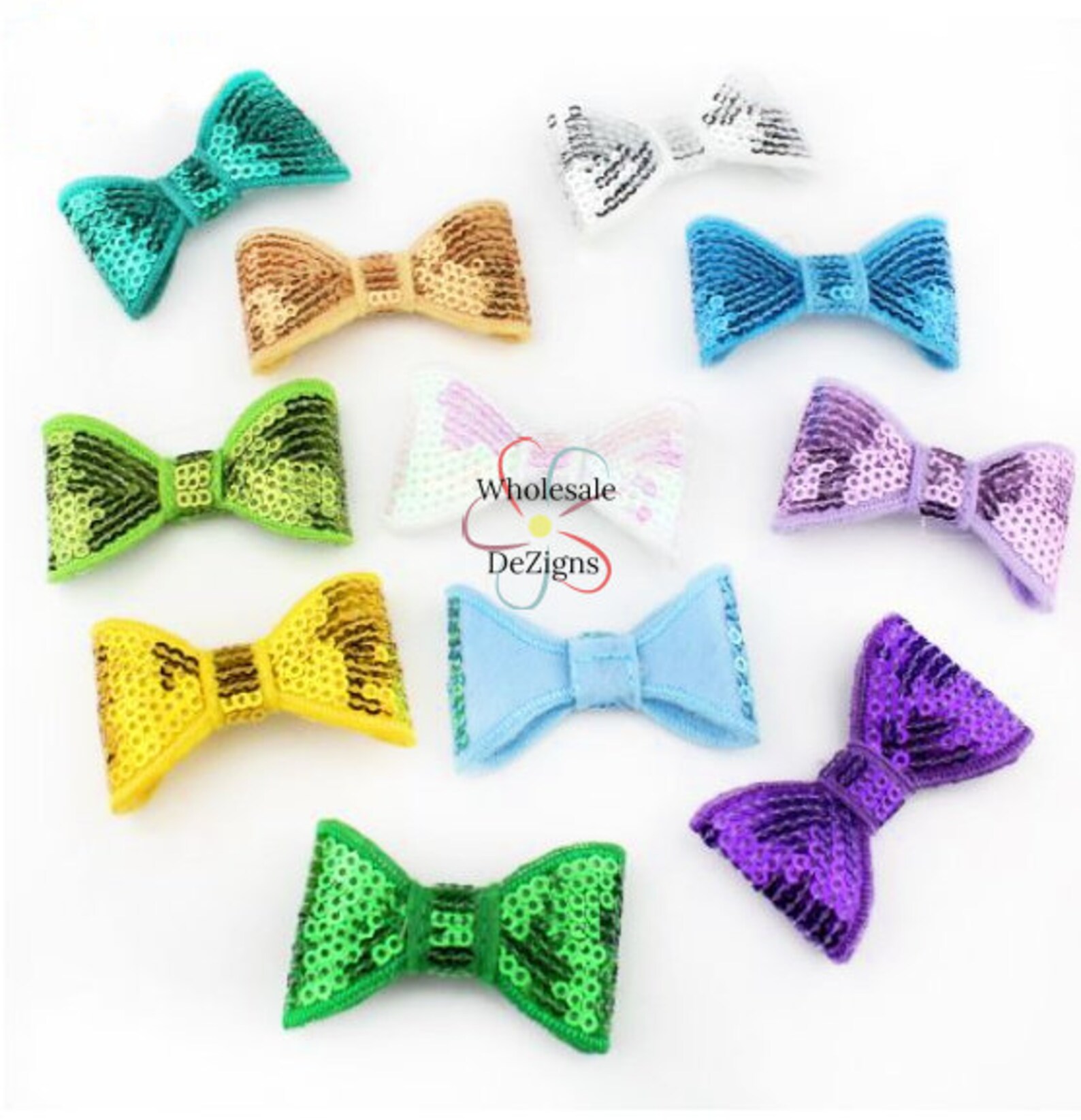 Sequin Bows Appliques Wholesale 2 Sequined Bows 2 Inch - Etsy