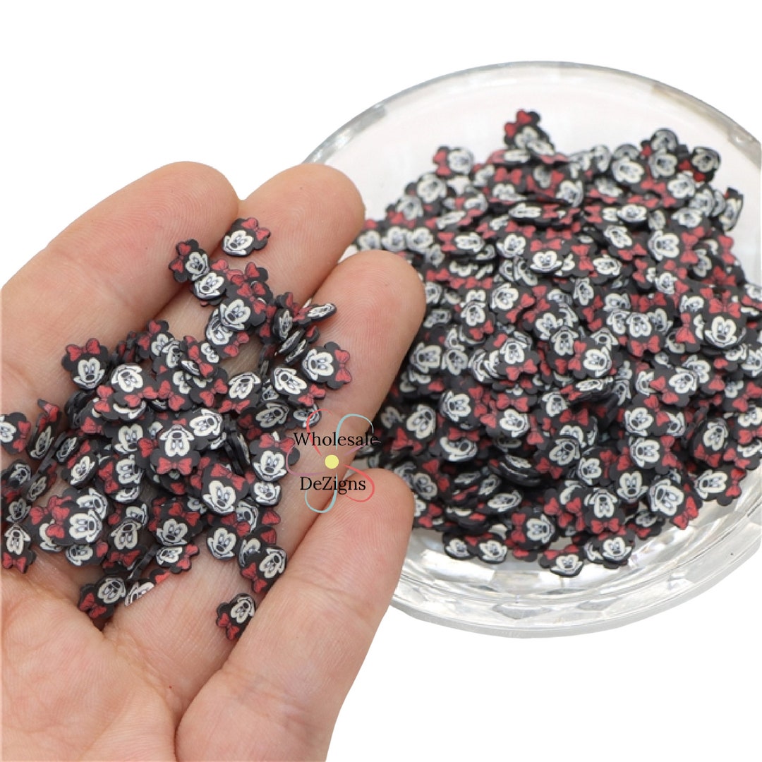 MOUSE Clay Sprinkles | Mouse Heads With Bows Black Red White Shaker ...