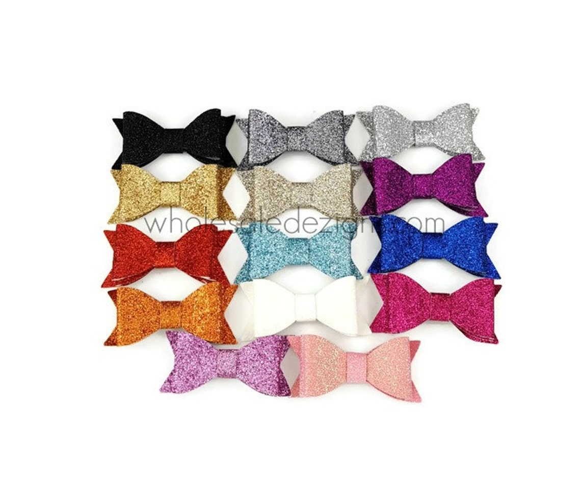 Glitter Bows Double Layer Loop 3 Shimmery Stacked Bows | Etsy