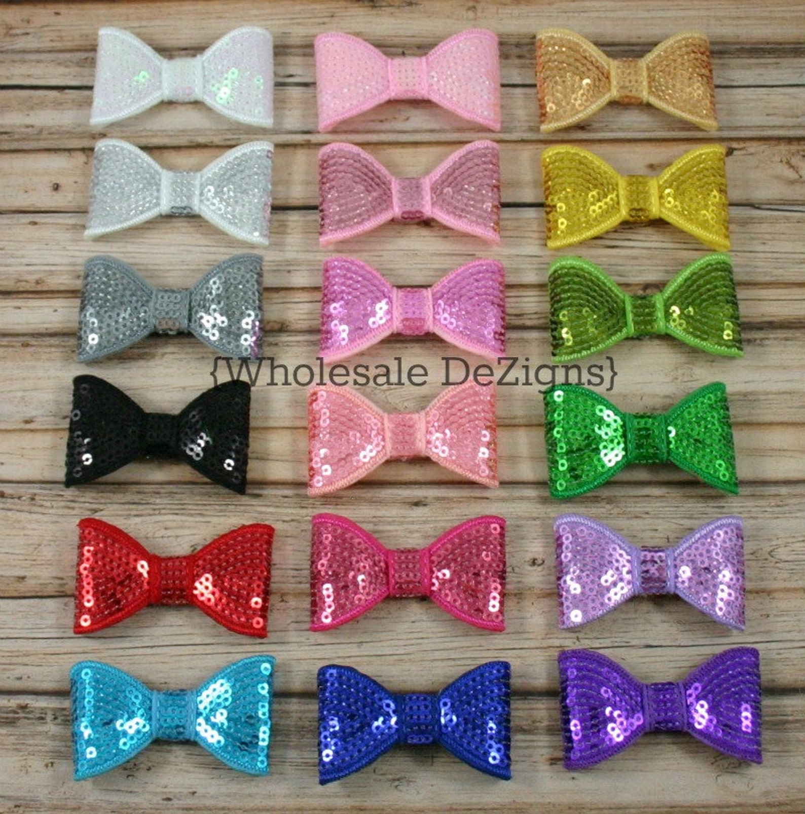 Sequin Bows Appliques Wholesale 2 Sequined Bows 2 inch | Etsy