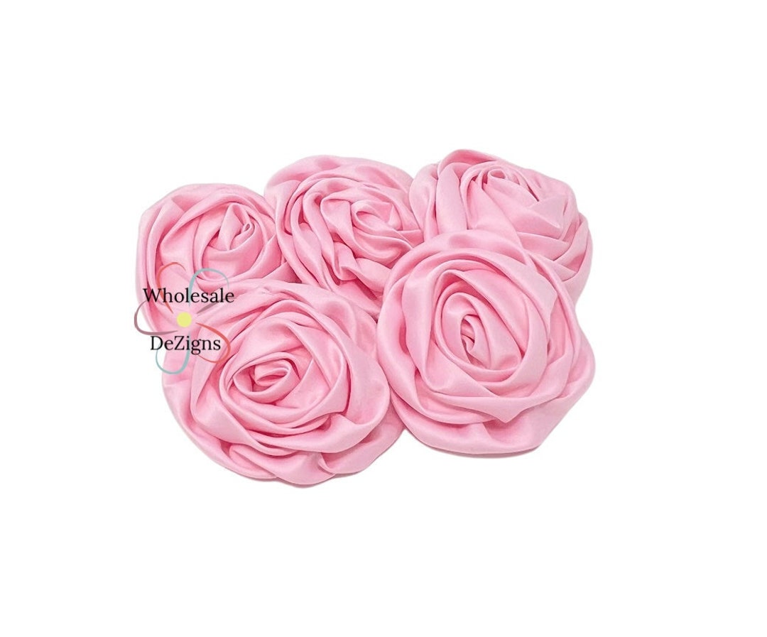Light Pink Rolled Rosettes, Pink Silk Chiffon Rosettes Roses, Rolled ...