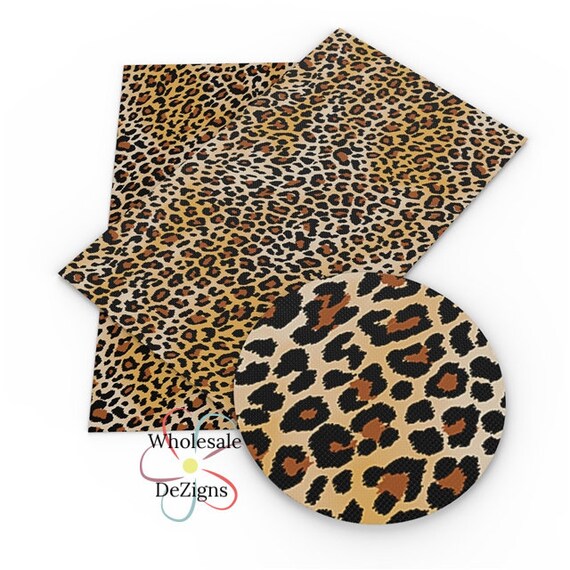Leopard Print Faux Leather Sheet Cheetah Black Brown Animal - Etsy