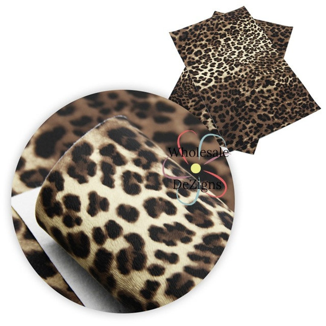 Leopard Print Faux Leather Sheet - Cheetah Black Brown Animal Print ...
