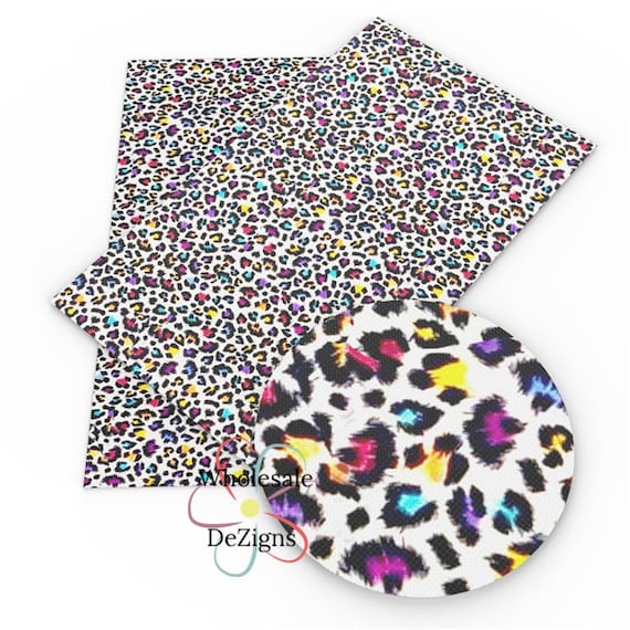Multi color cheetah print leather sheet Hat Making & Hair Crafts ...