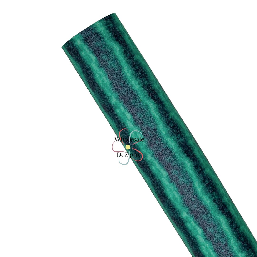 Watermelon Rind Faux Leather Sheet Green Skin Summer Melons Synthetic ...