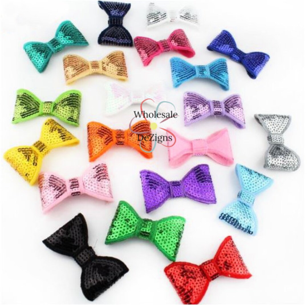 Sequin Bows Appliques - Wholesale 2" Sequined Bows 2 Inch - You Choose ...