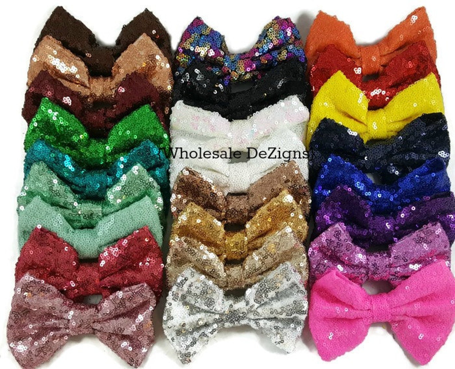 Sequin Bows 5 Inches Large Shimmery Bow DIY no Clip - Etsy