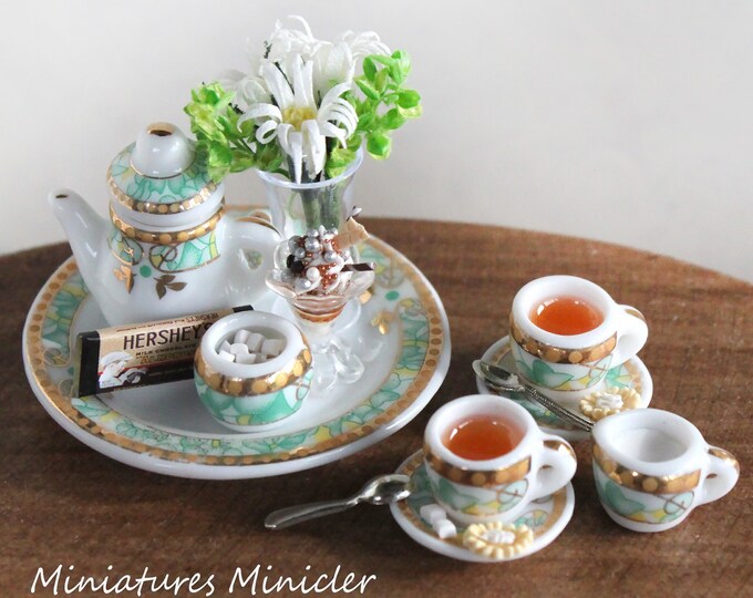 Miniature Dollhouse Tea Set 1:6 for Barbie Doll - Etsy
