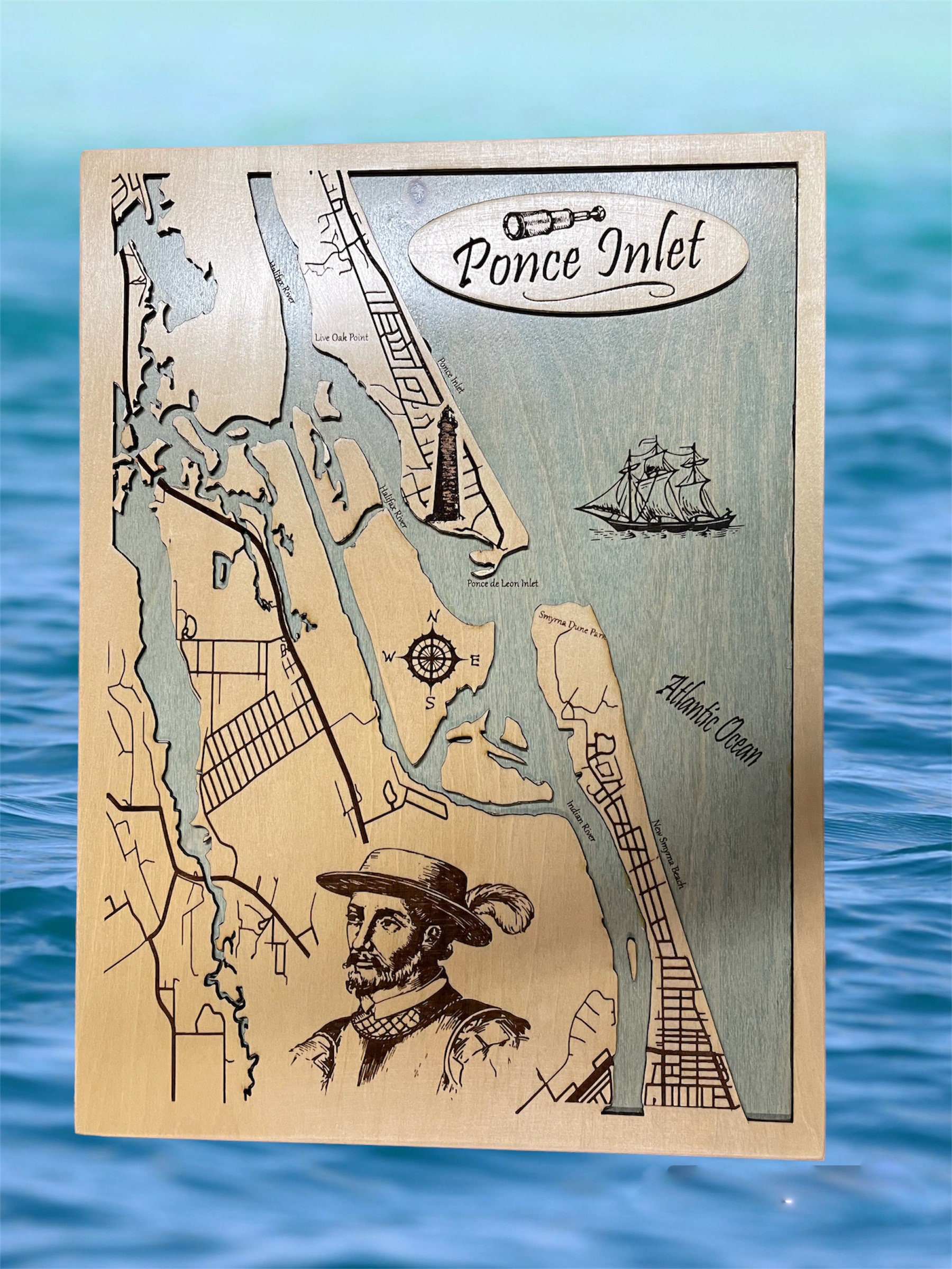 Mapa De Ponce Inlet, Florida