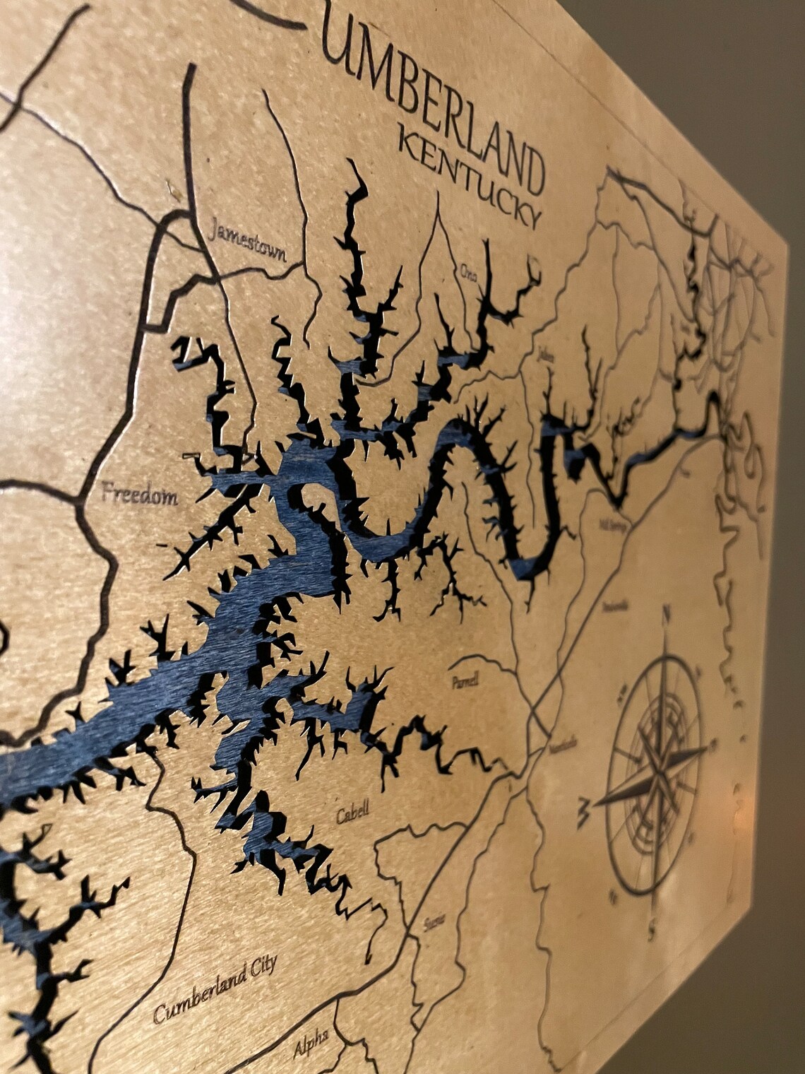 Lake Cumberland Kentucky Laser Engraved Map - Etsy