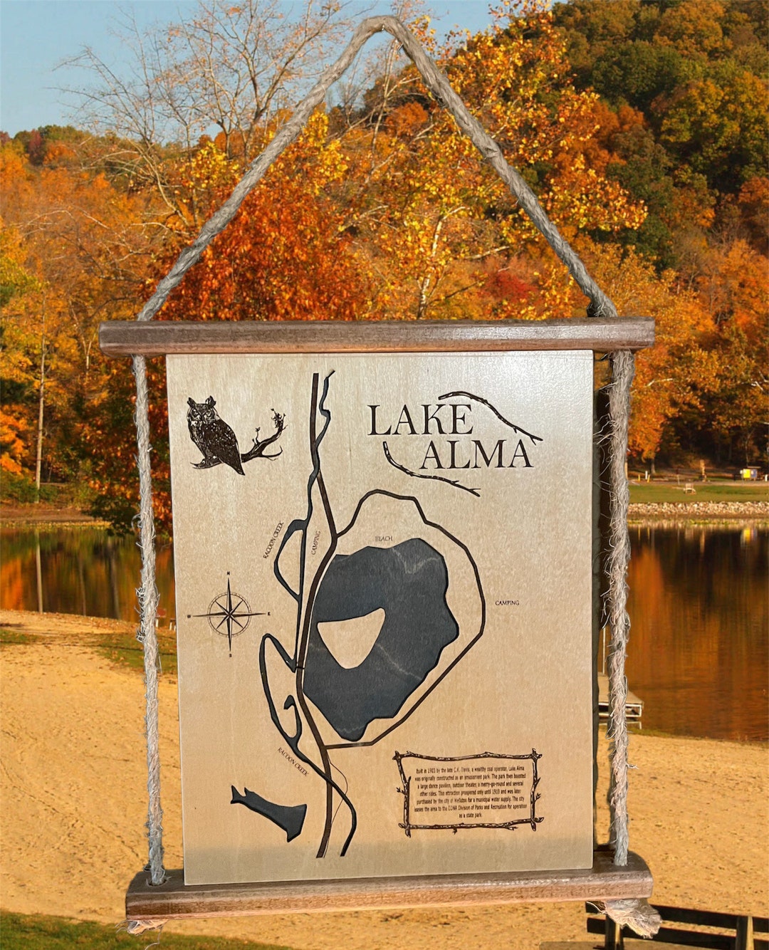 Lake Alma Laser Engraved Lake Map - Etsy