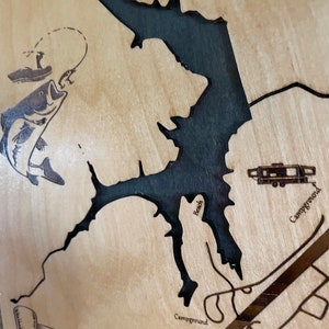 Lake Snowden Laser Engraved Lake Map Wall Art - Etsy