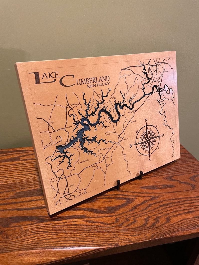 Lake Cumberland Wooden Map - Engraved Kentucky Lake Art - Etsy