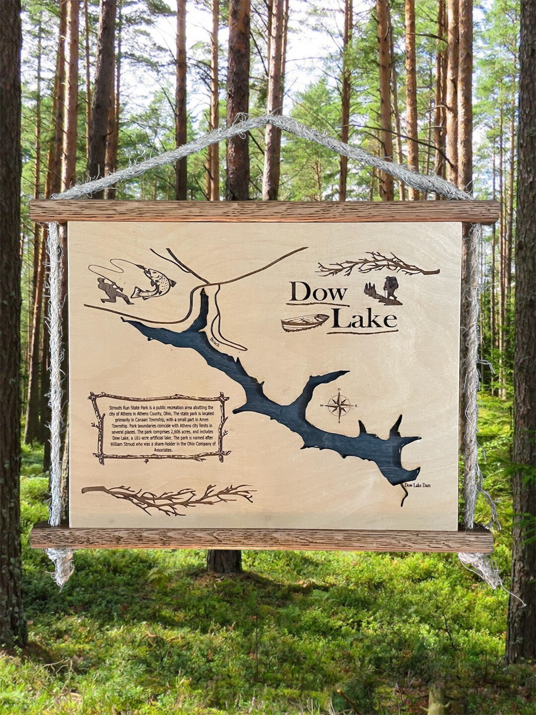 Dow Lake Rustic Laser Engraved Wall Art Souvenir Decor - Etsy