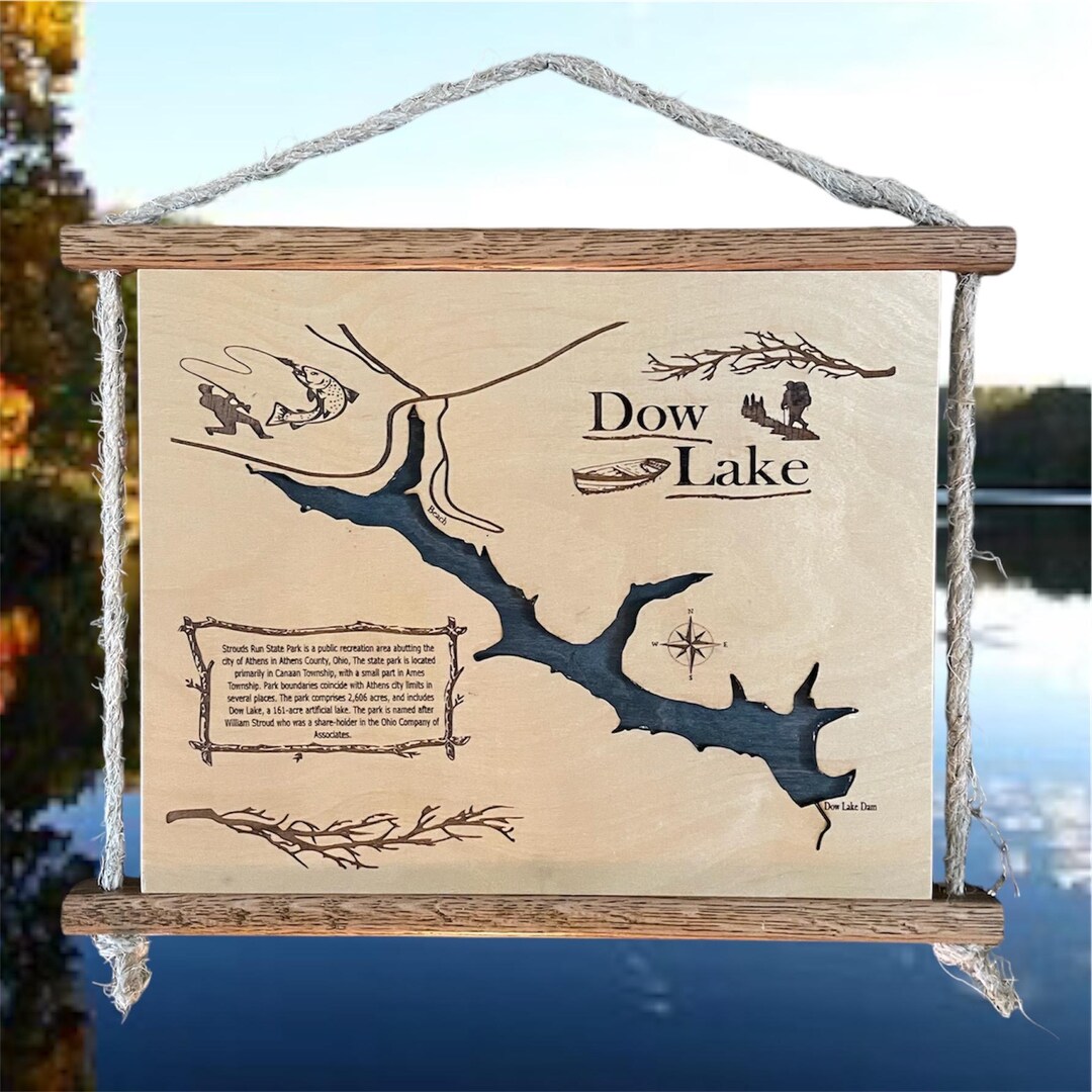 Dow Lake Rustic Laser Engraved Wall Art Souvenir Decor for Home or ...