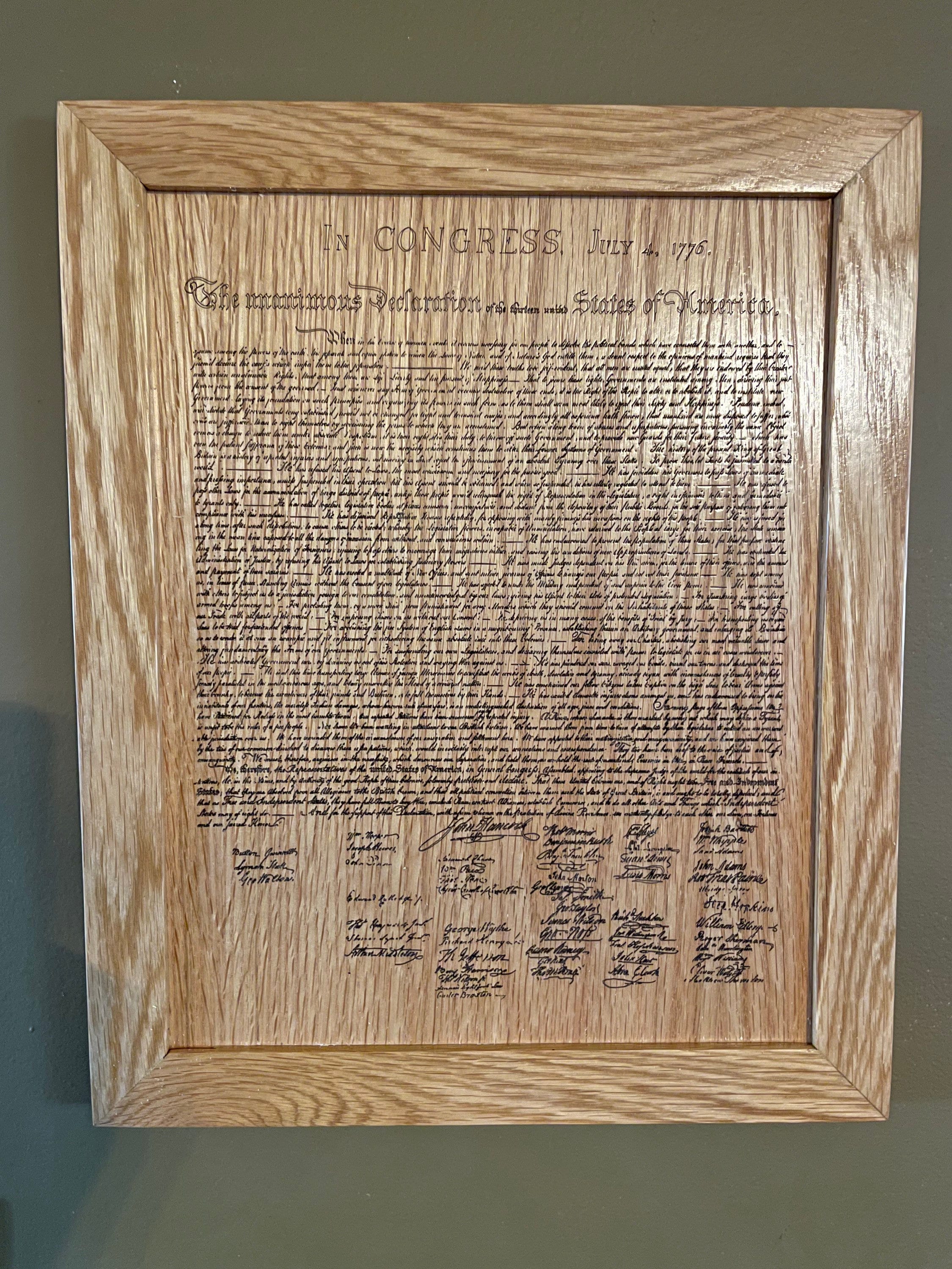 Declaration of Independence Laser Engraved Wall Art - Etsy