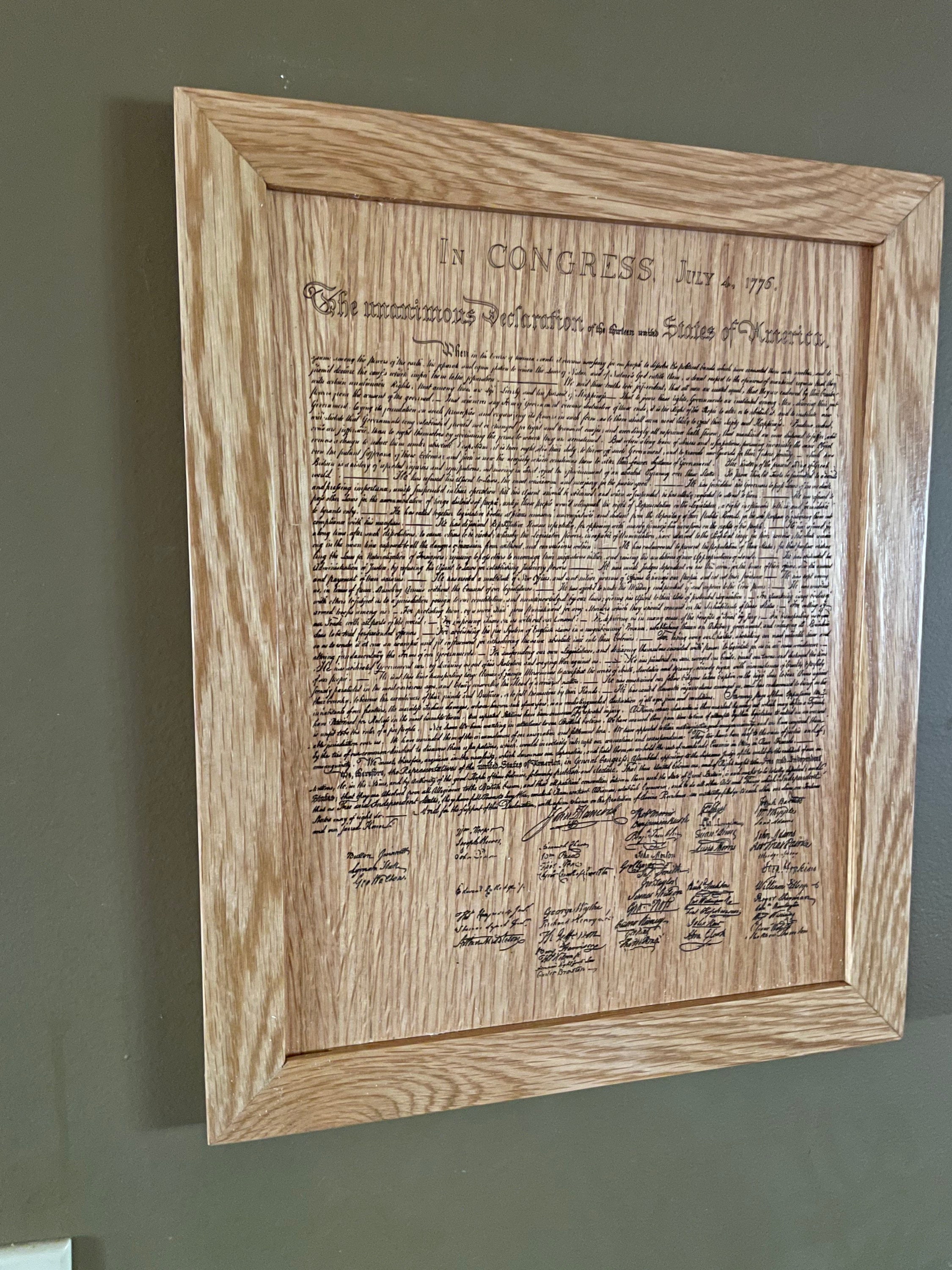 Declaration of Independence Laser Engraved Wall Art - Etsy